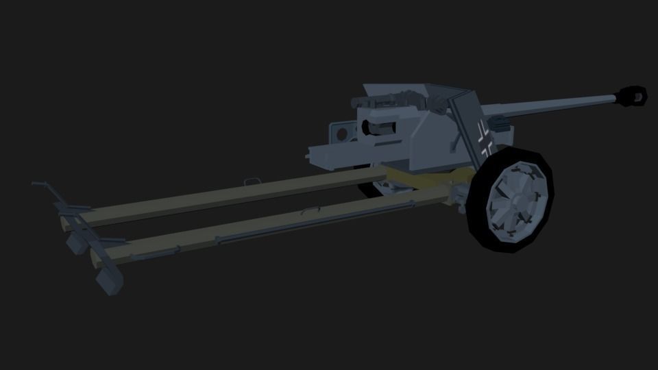 3D model Anti-tank pack 40 LowPoly isometric VR / AR / low-poly | CGTrader