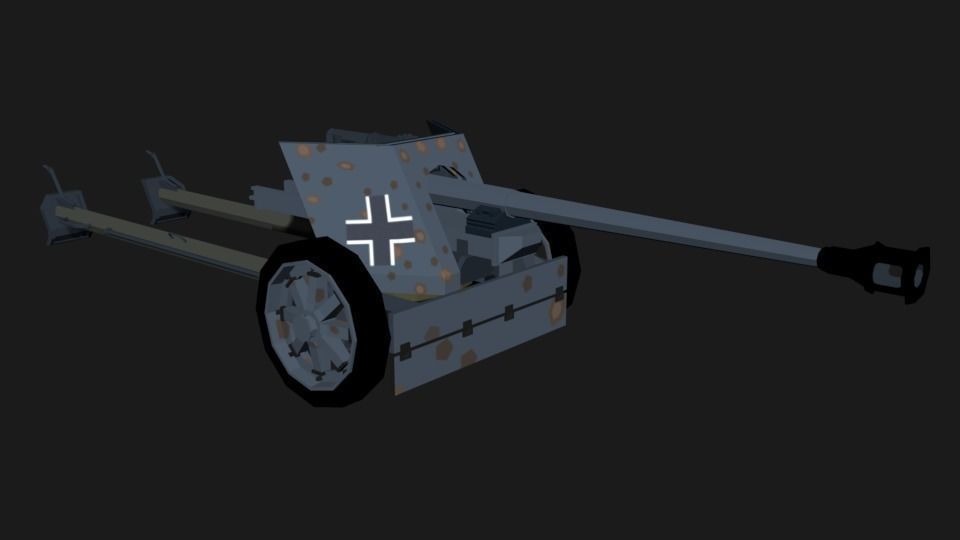 3D model Anti-tank pack 40 LowPoly isometric VR / AR / low-poly | CGTrader