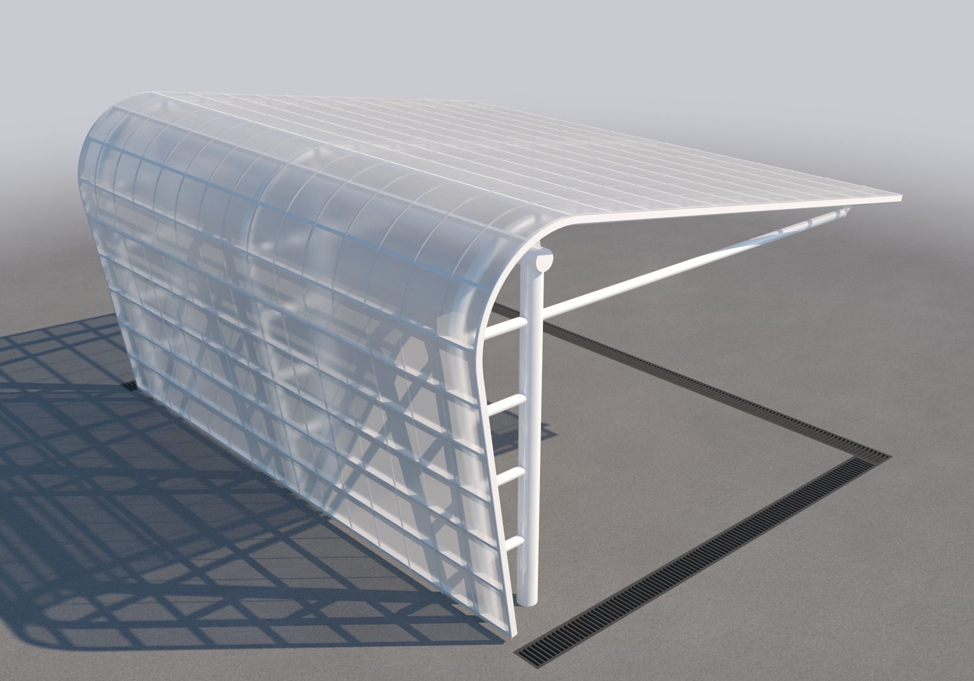 Carport Design With Steel Construction 3 3D model | CGTrader
