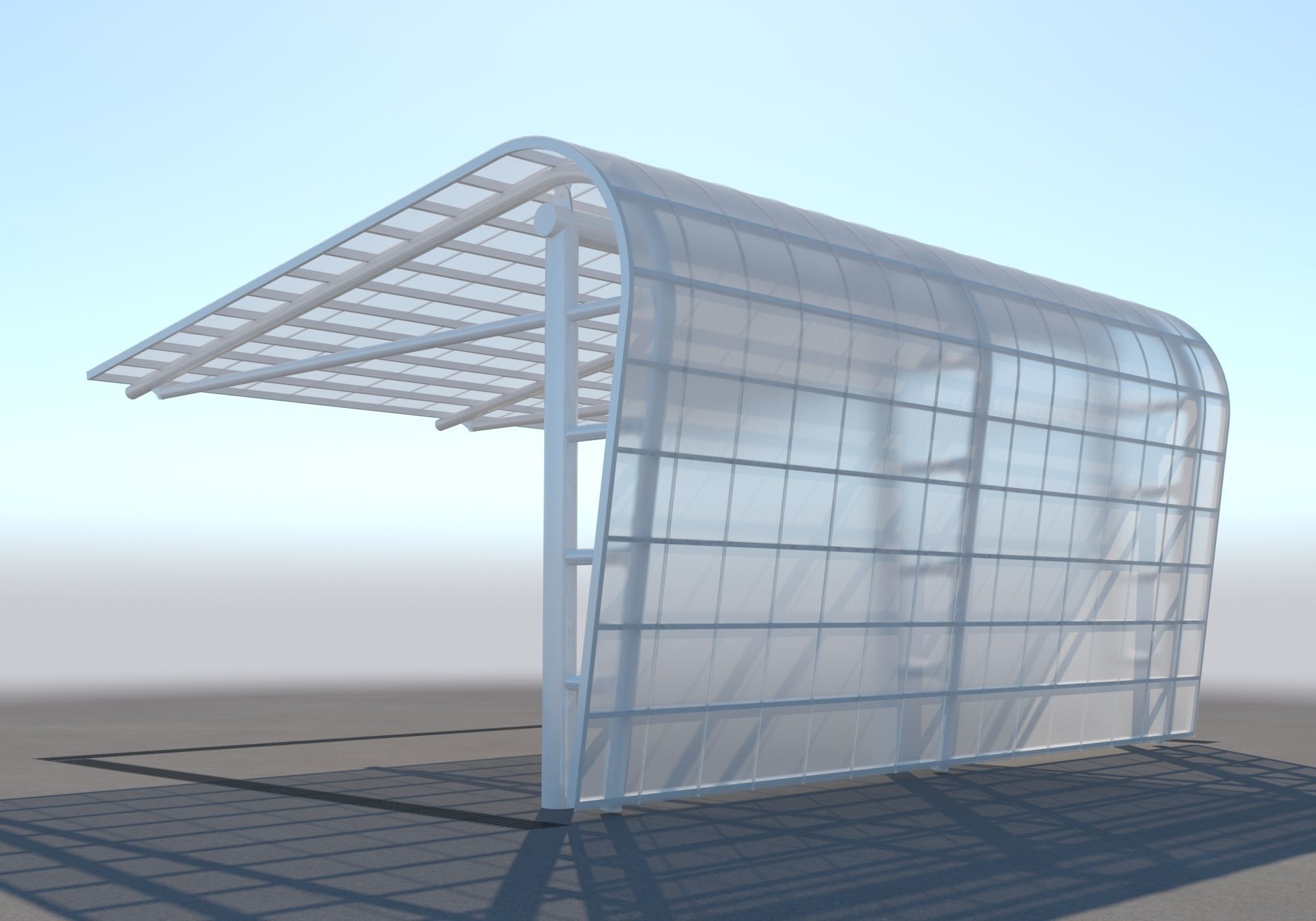 Carport Design With Steel Construction 3 3D model | CGTrader