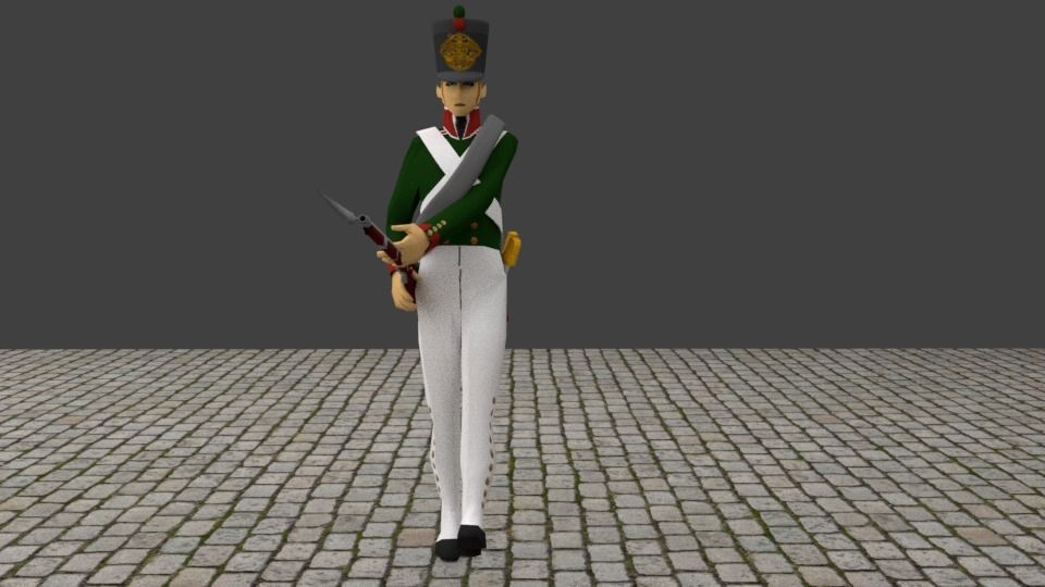 3D model Russian Musketeer Napoleon Era 1812 VR / AR / low-poly | CGTrader