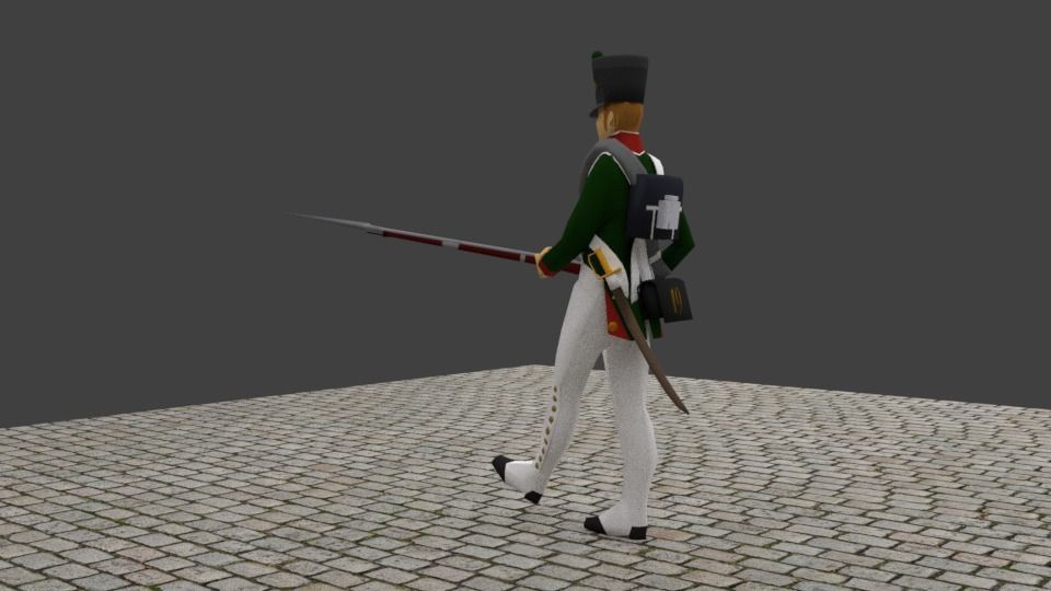 3D model Russian Musketeer Napoleon Era 1812 VR / AR / low-poly | CGTrader