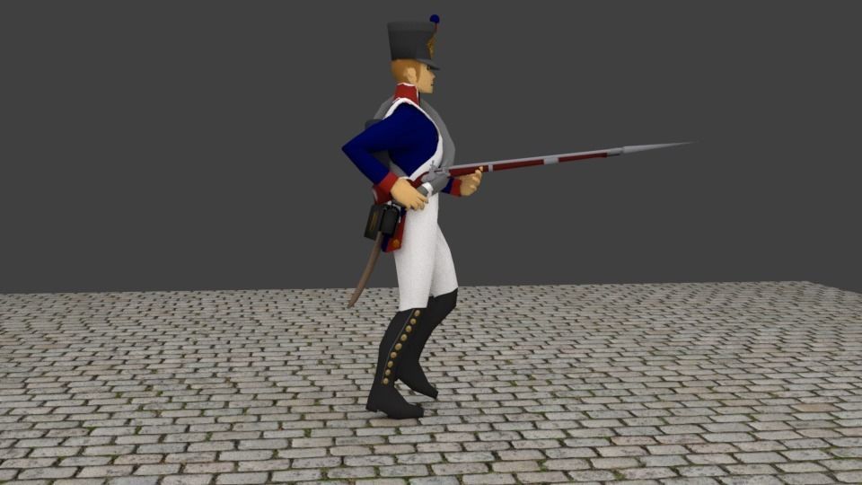 3D model Russian Musketeer Napoleon Era 1812 VR / AR / low-poly | CGTrader