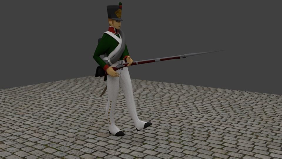 3D model Russian Musketeer Napoleon Era 1812 VR / AR / low-poly | CGTrader