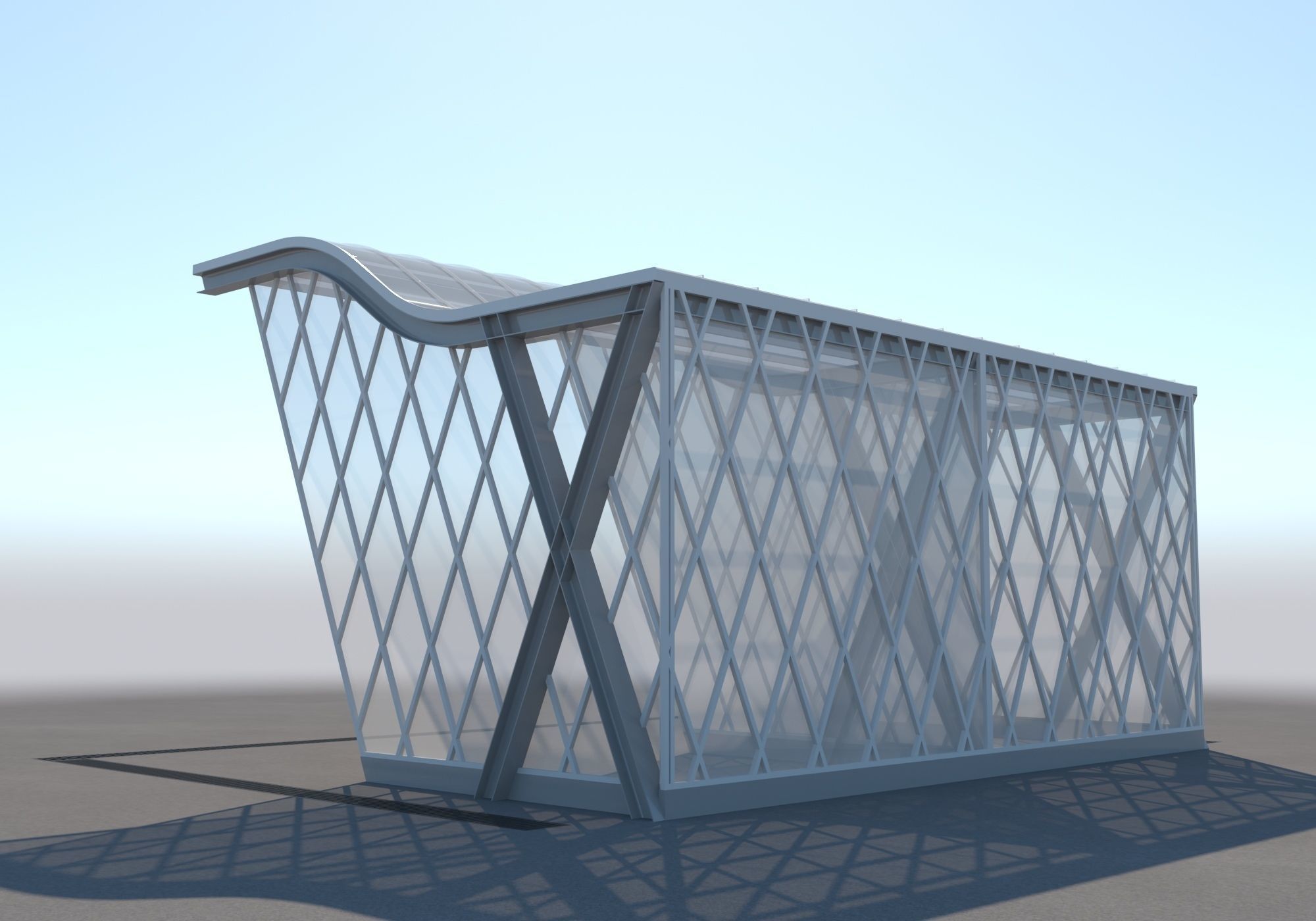 Carport Design With Steel Construction 4 3D model | CGTrader