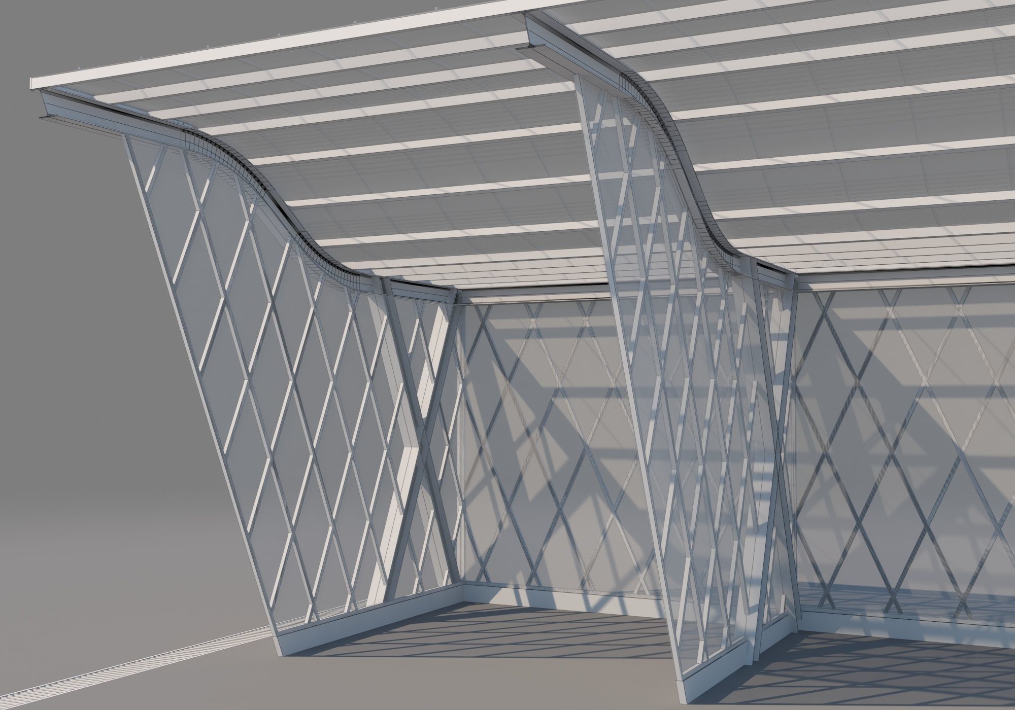 Carport Design With Steel Construction 4 3D model | CGTrader