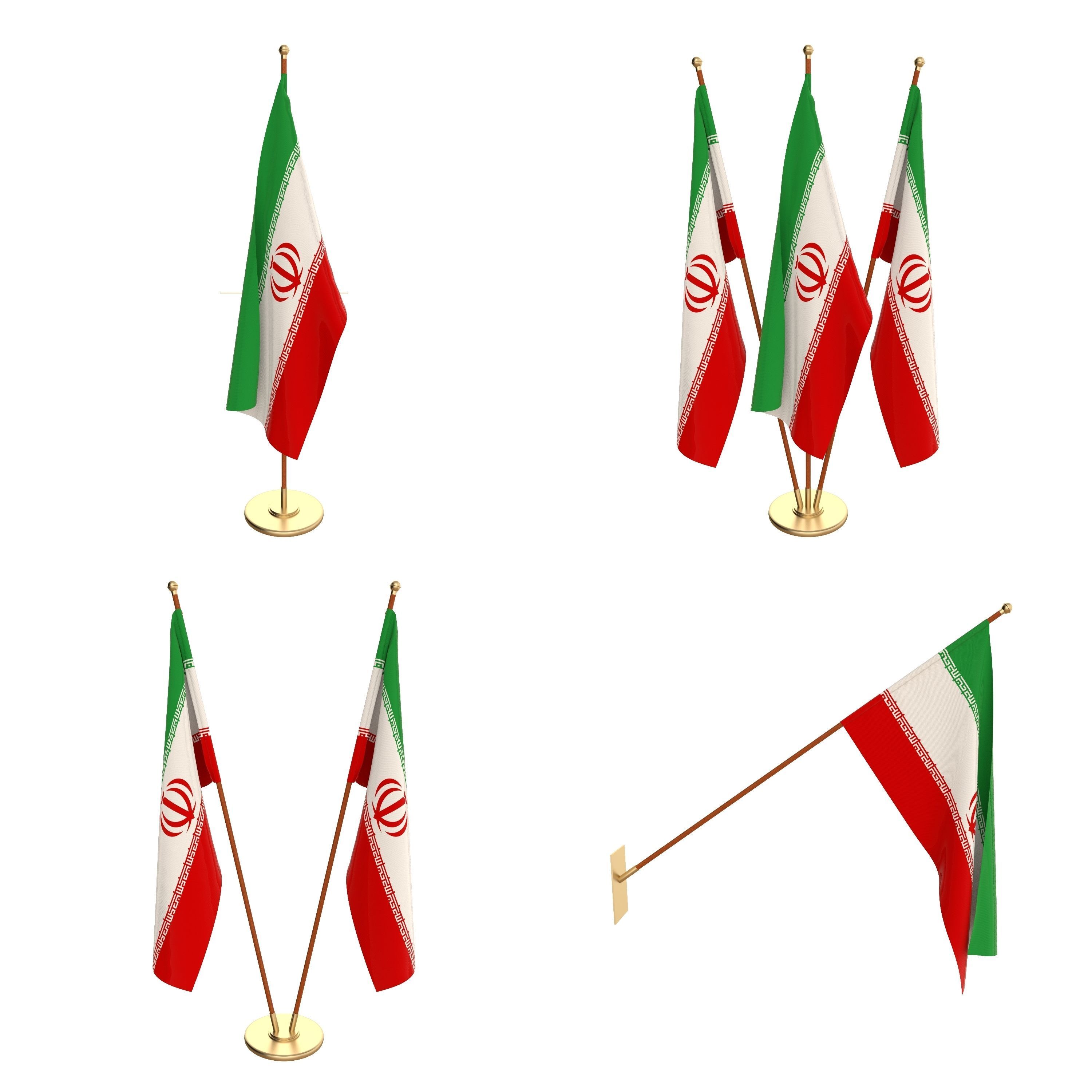 Iran Flag Pack 3D model | CGTrader