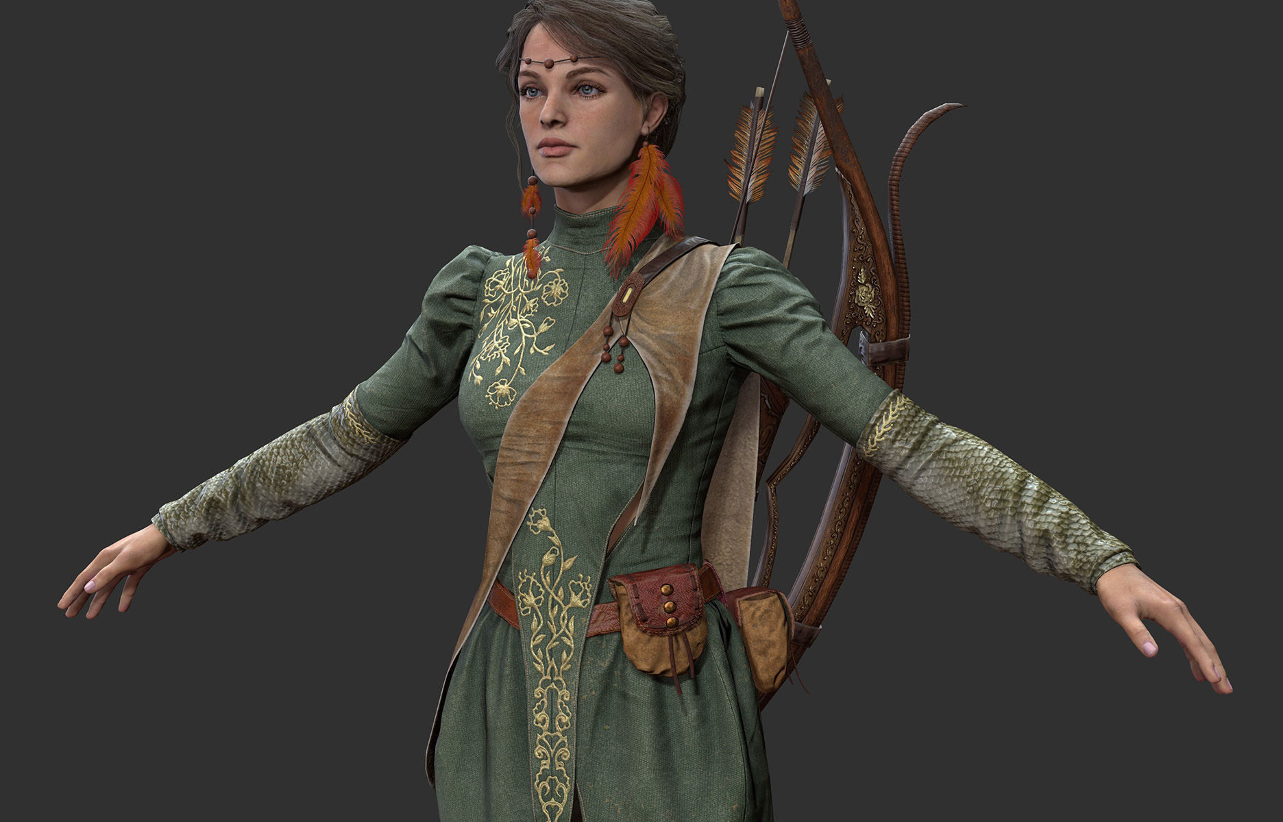 3D model Archer Warrior - Woman VR / AR / low-poly | CGTrader