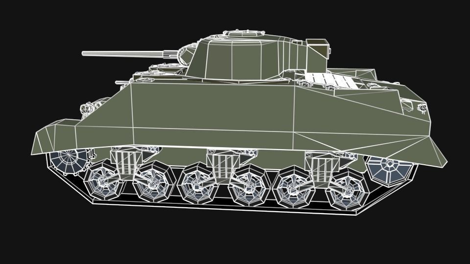 3D model M4 Sherman MK III Abe Tank LowPoly isometric VR / AR / low ...
