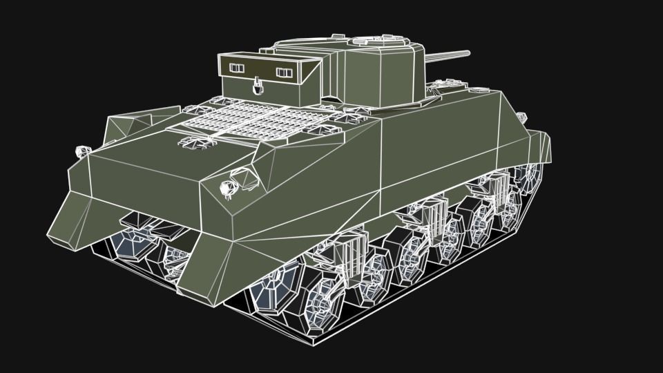 3D model M4 Sherman MK III Abe Tank LowPoly isometric VR / AR / low ...
