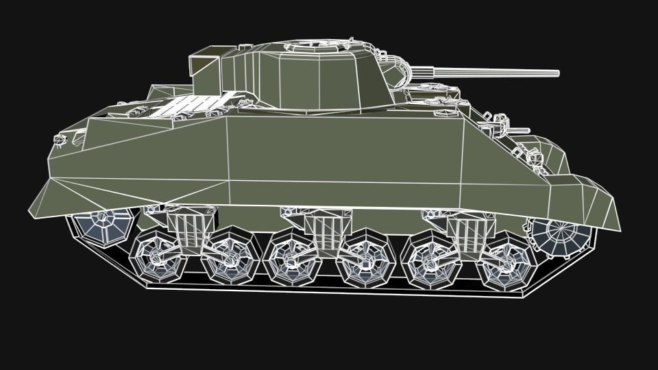 3D model M4 Sherman MK III Abe Tank LowPoly isometric VR / AR / low ...