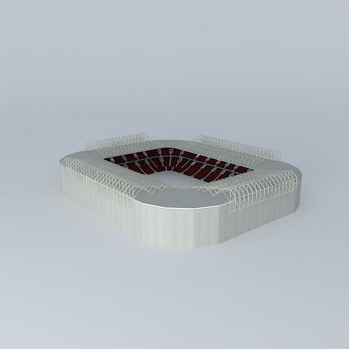 Stadium with red stands free 3D model | CGTrader
