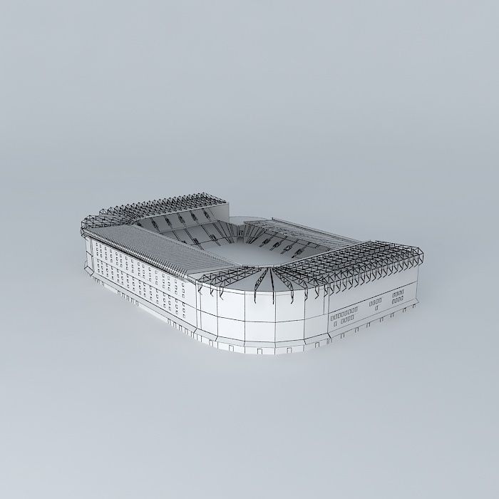 Stadium with blue stands free 3D model | CGTrader