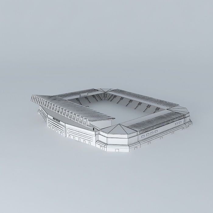 Stadium with blue and red stands free 3D model | CGTrader