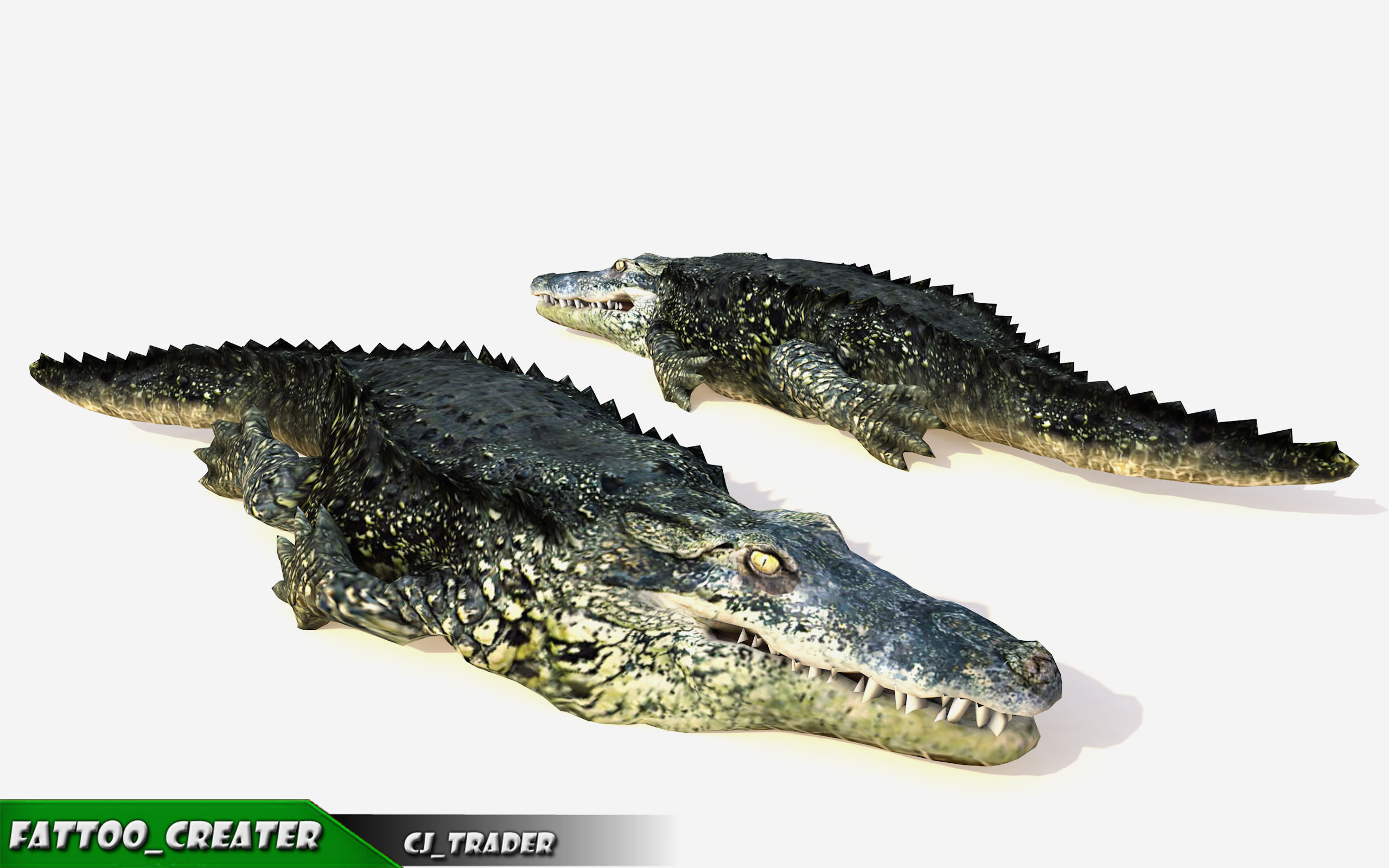 3D model LowPoly Crocodile Beast Rigged 3d model VR / AR / low-poly ...