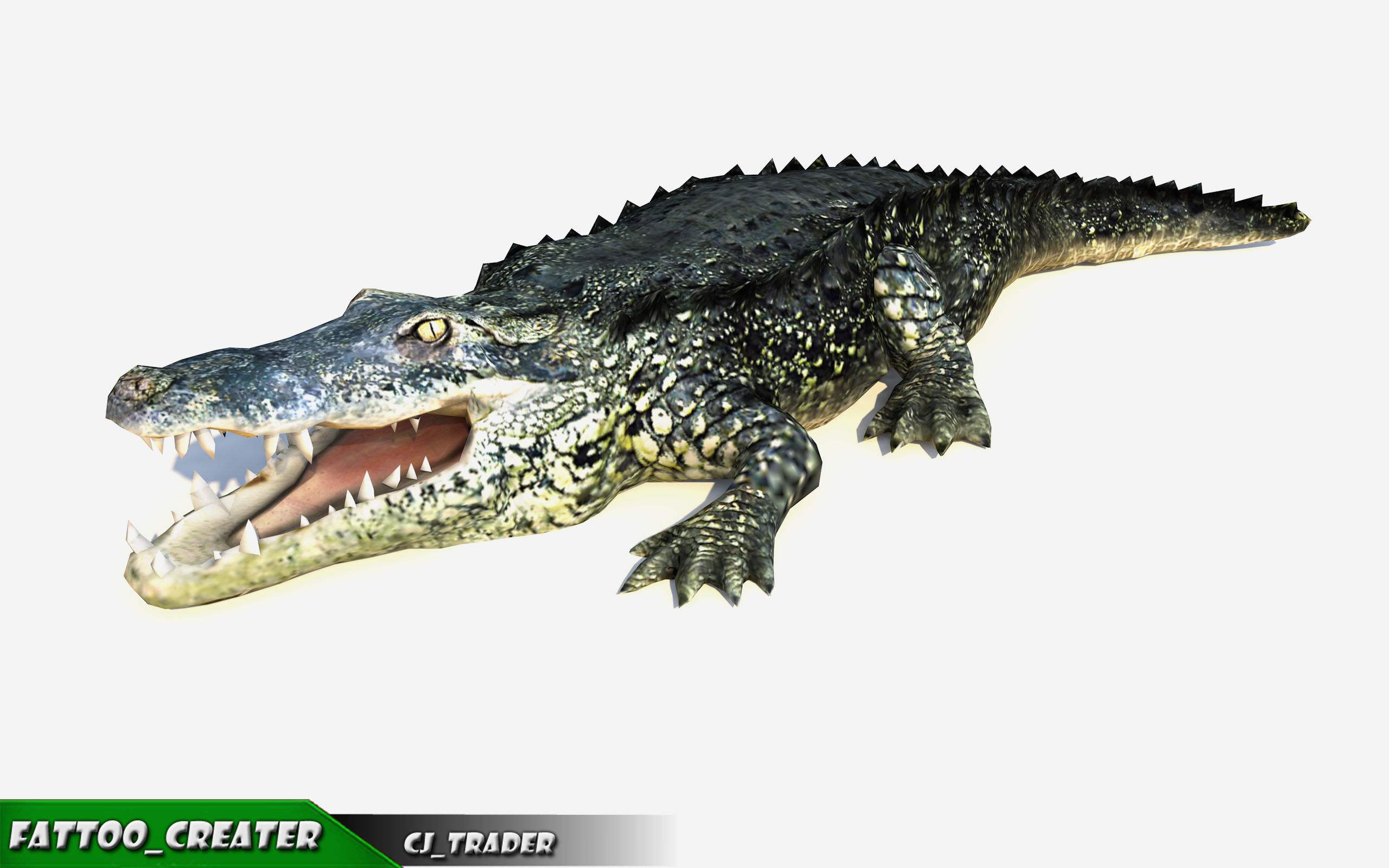 3D model LowPoly Crocodile Beast Rigged 3d model VR / AR / low-poly ...
