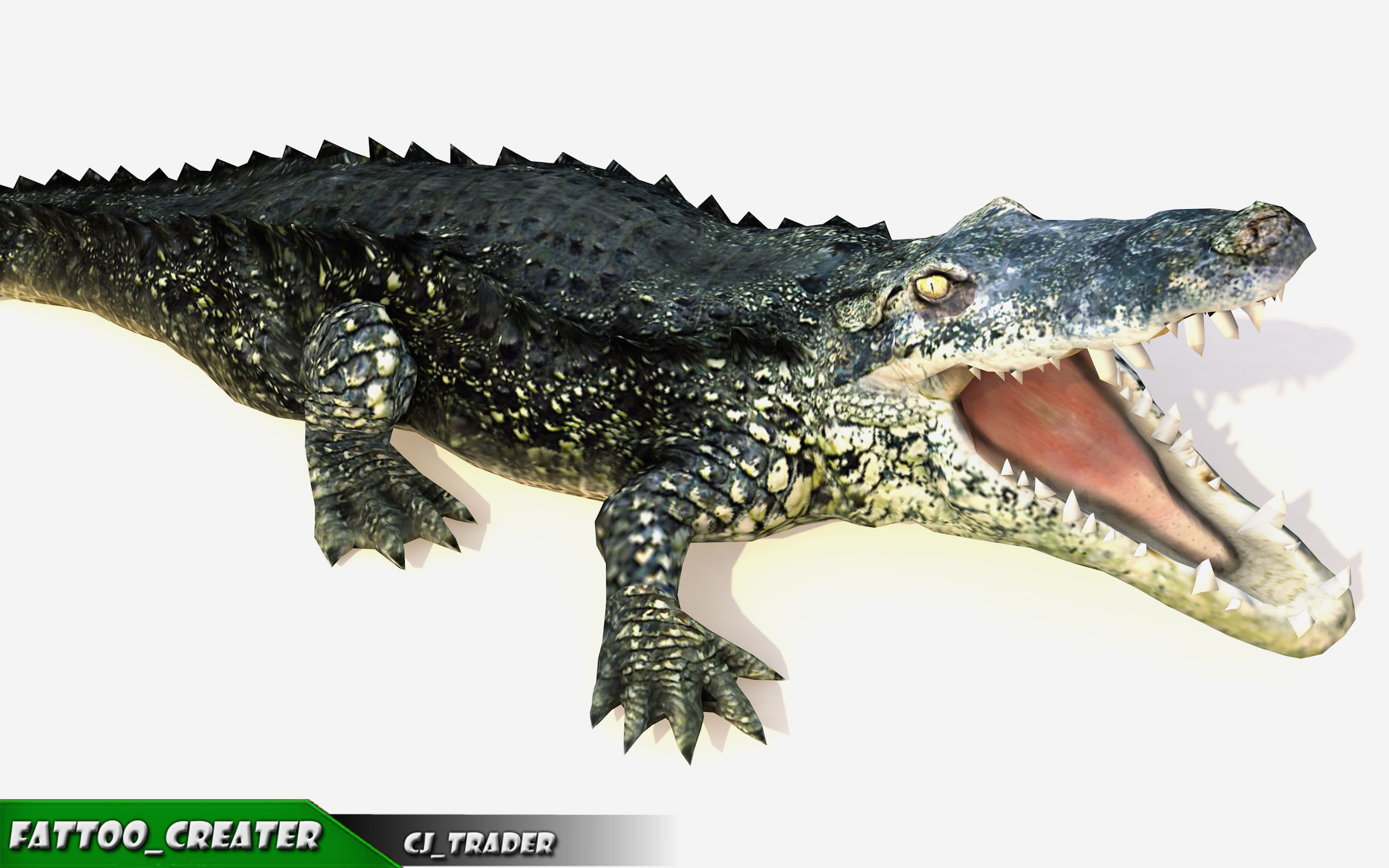 3D model LowPoly Crocodile Beast Rigged 3d model VR / AR / low-poly ...