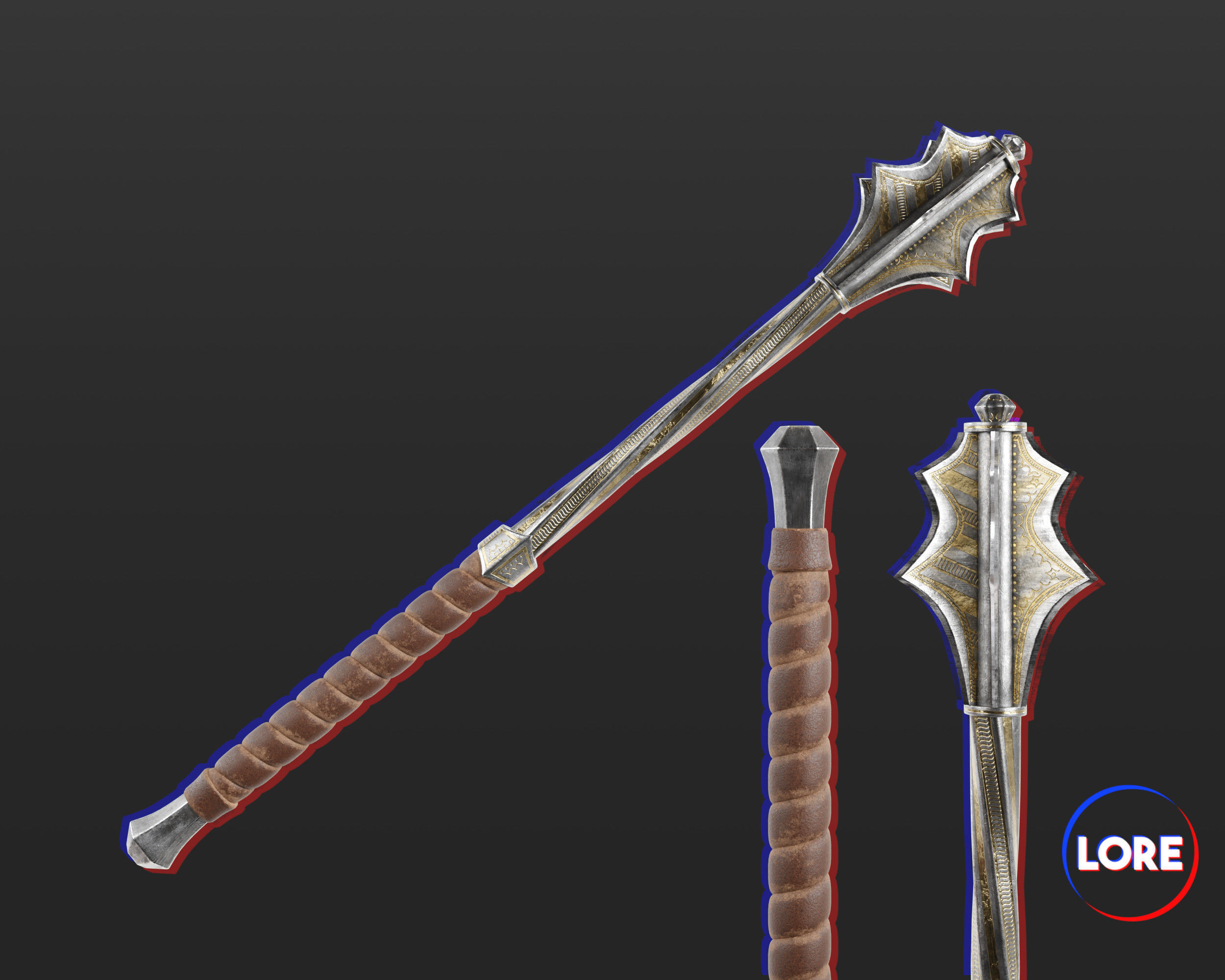 3D model Medieval Noble Weapon Mace VR / AR / low-poly | CGTrader