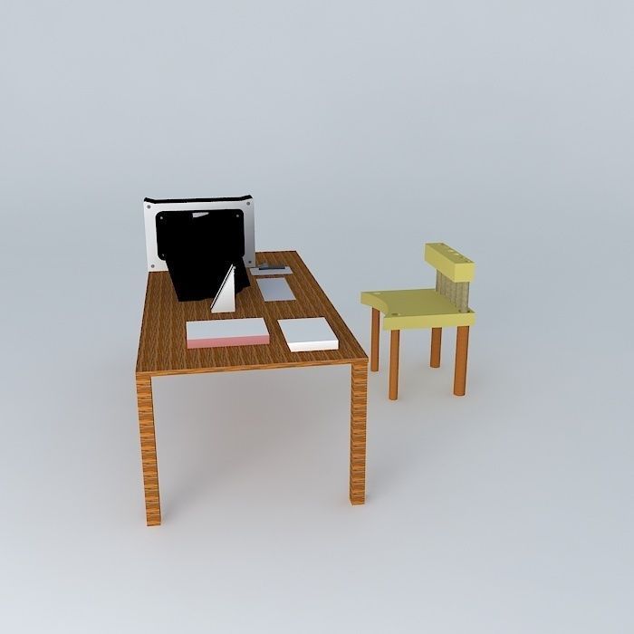 computer table and chai 3D model | CGTrader