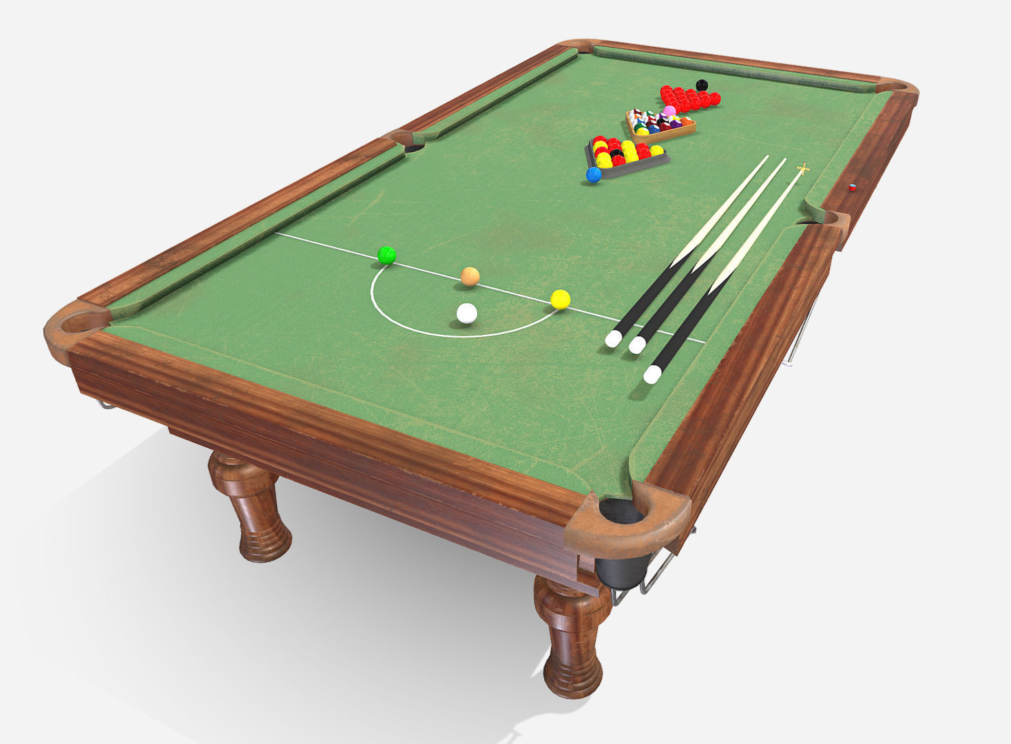 3D model Low Poly PBR Snooker Table VR / AR / low-poly | CGTrader