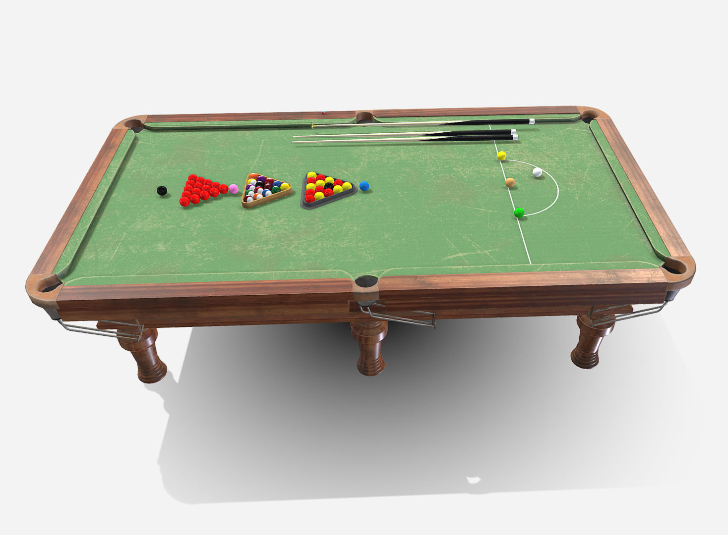 3D model Low Poly PBR Snooker Table VR / AR / low-poly | CGTrader