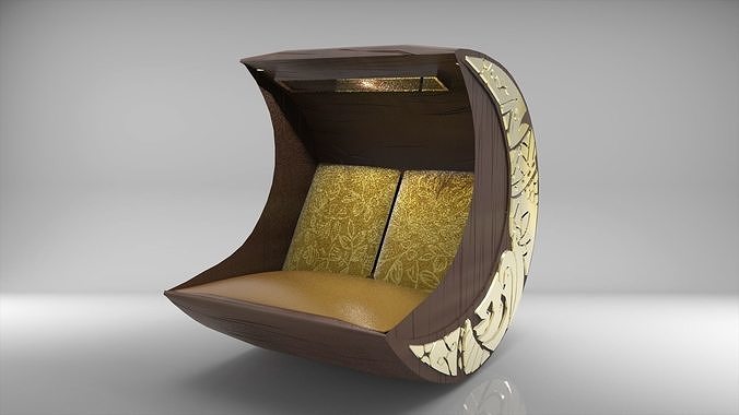 chair crescent shaped chocolate sculpture 3D model | CGTrader