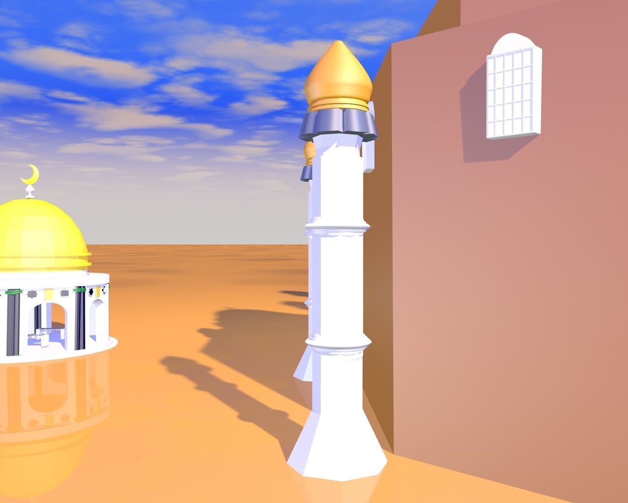3d model Mosque table with two lamps 3D model | CGTrader