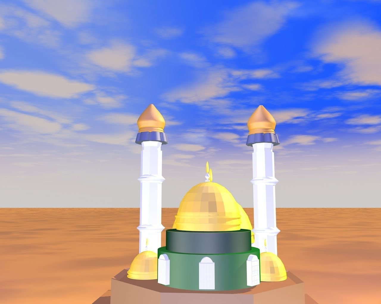 3d model Mosque table with two lamps 3D model | CGTrader