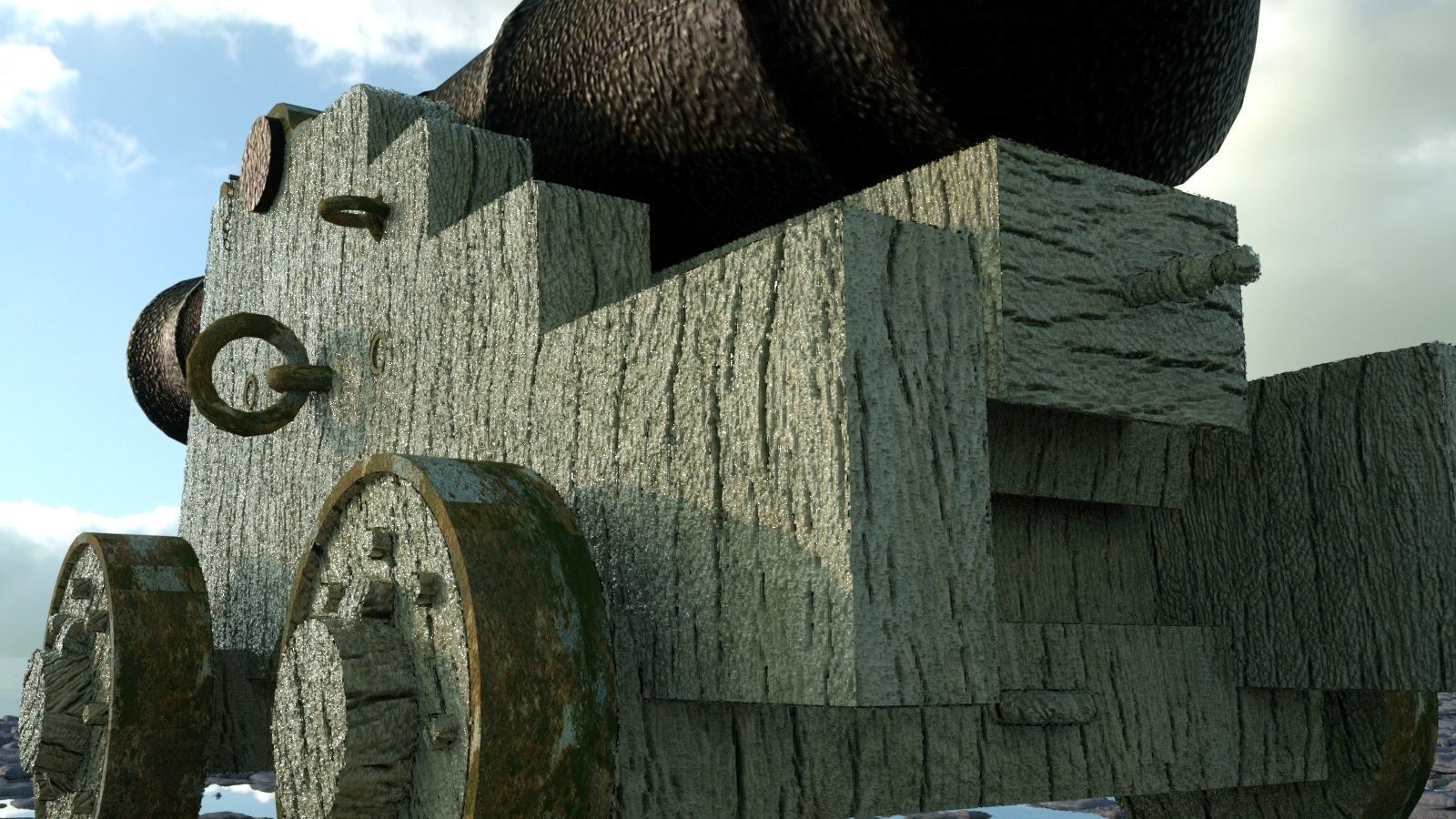 3D model 4ib Naval Long Gun VR / AR / low-poly | CGTrader