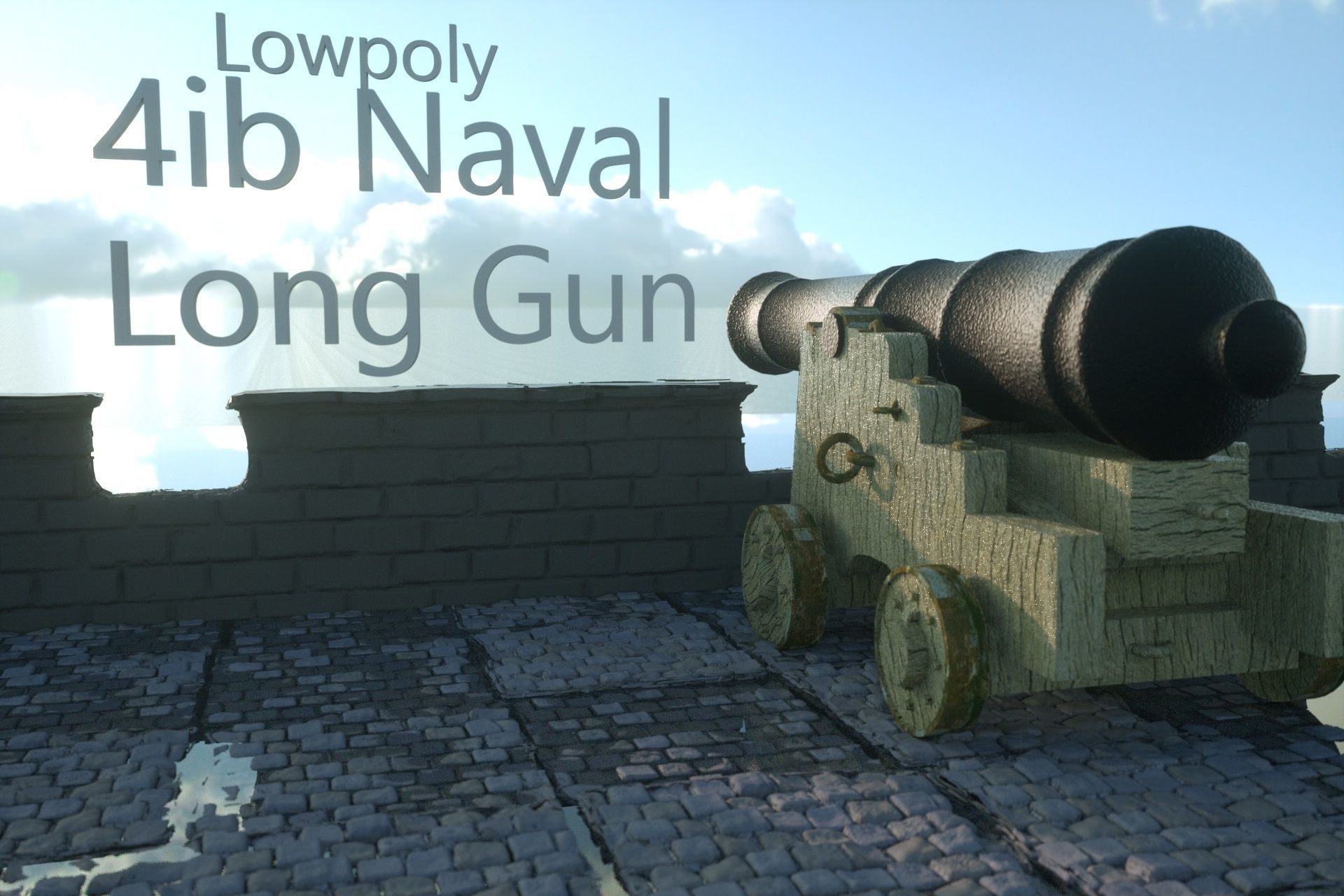 3D model 4ib Naval Long Gun VR / AR / low-poly | CGTrader