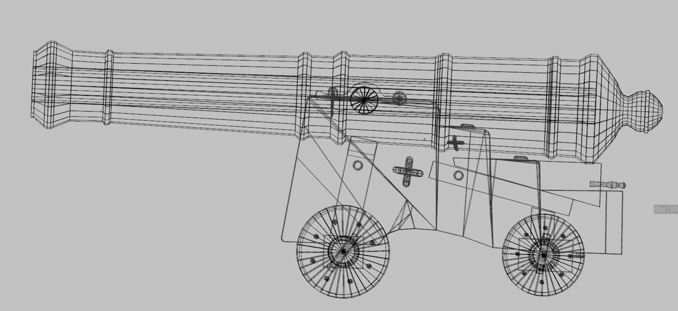 3D model 4ib Naval Long Gun VR / AR / low-poly | CGTrader