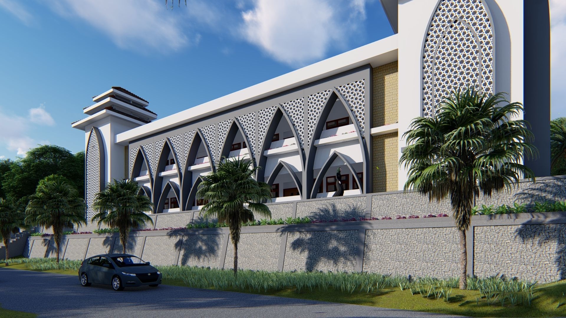 class building with islamic design exterior 3D model | CGTrader