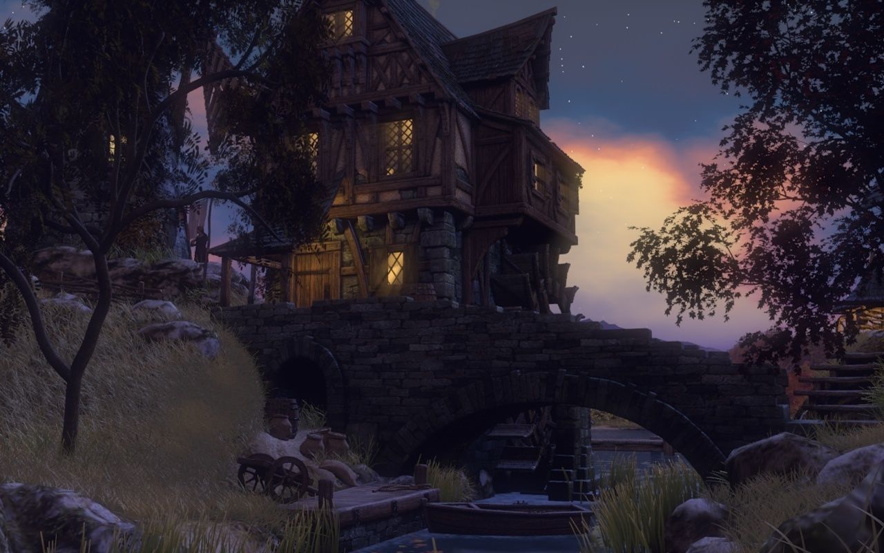 Medieval village - a night version 3D model | CGTrader