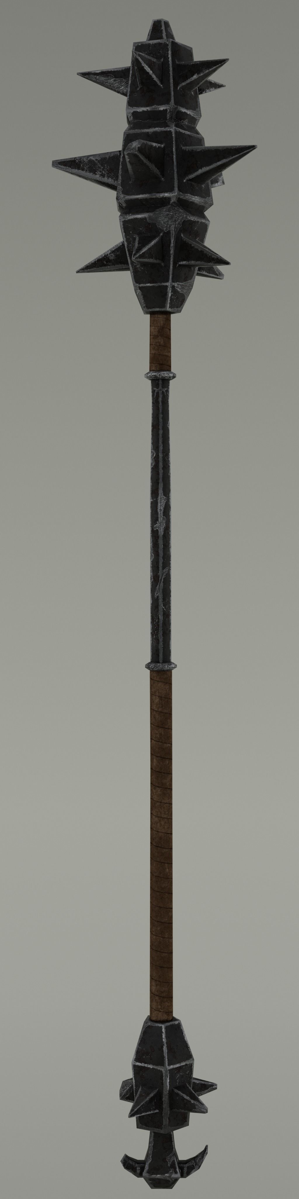 3D model Two Handed Spiked Mace VR / AR / low-poly | CGTrader
