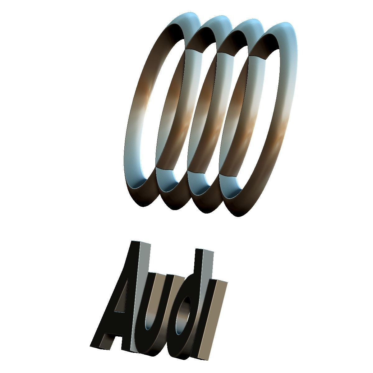 Audi logo car logotype 3D model 3D printable | CGTrader