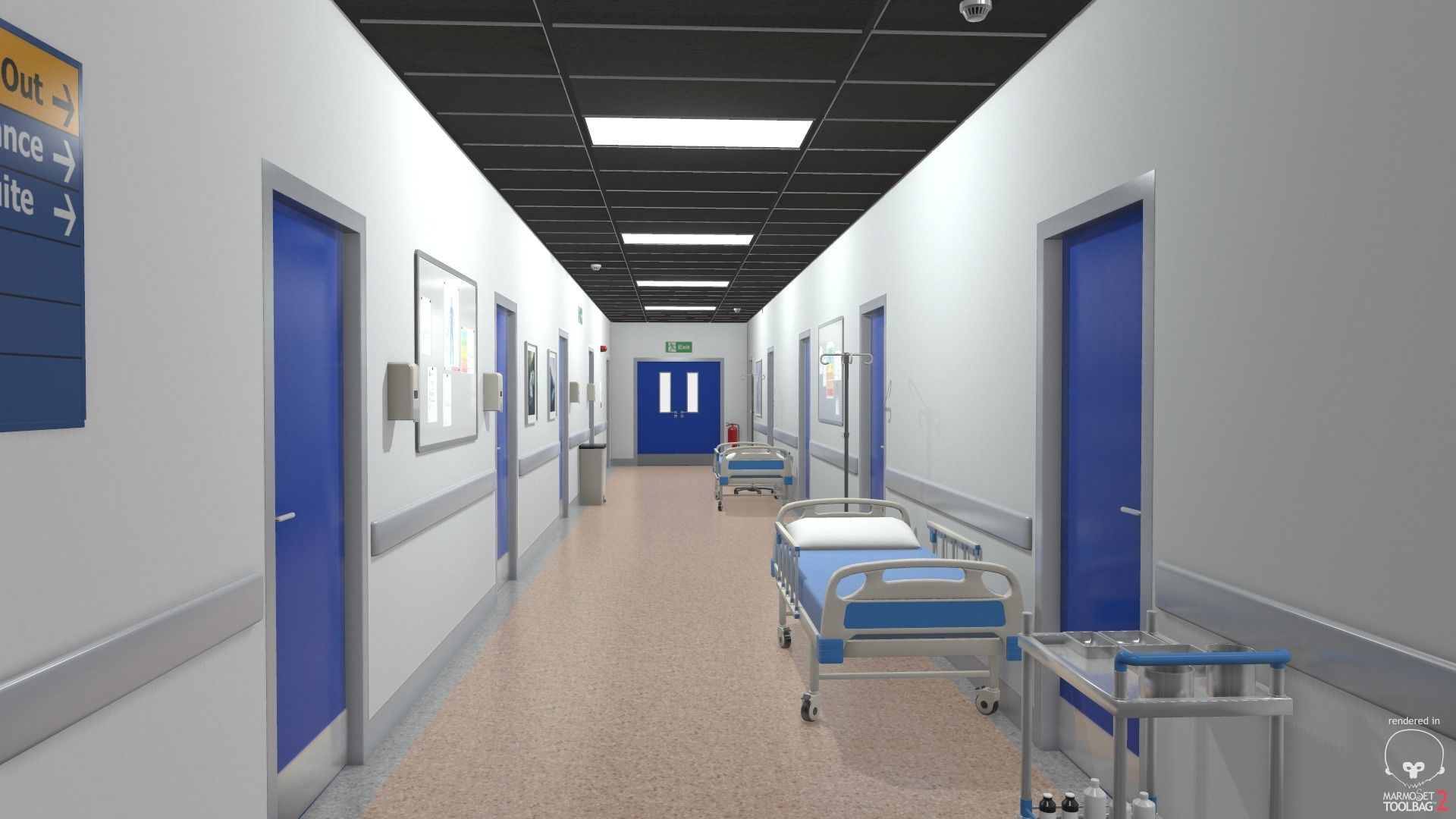 Hospital Hall V2 3D model | CGTrader