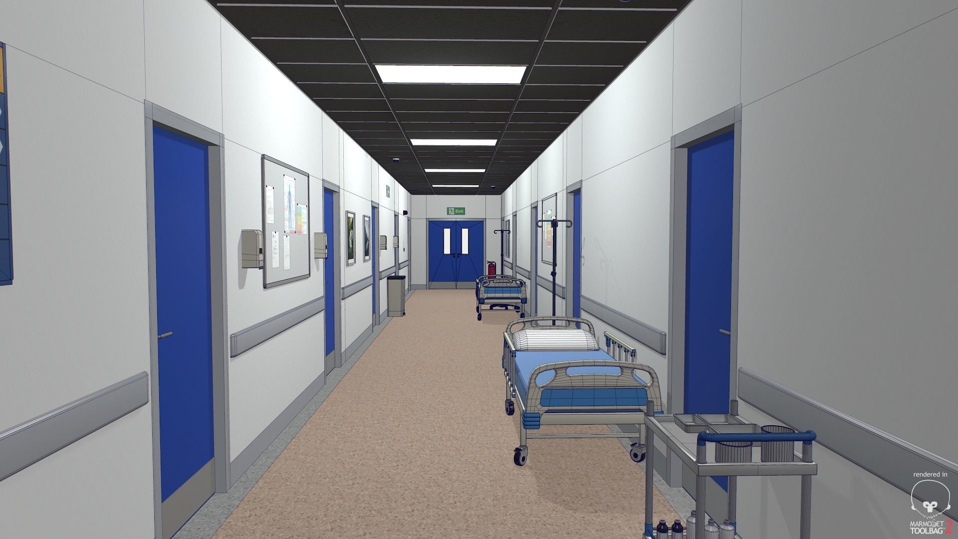 Hospital Hall V2 3D model | CGTrader