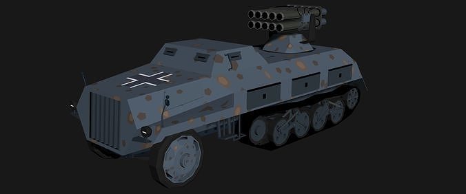 3D model 15cm Panzerwerfer 42Auf Sf LowPoly isometric VR / AR / low ...