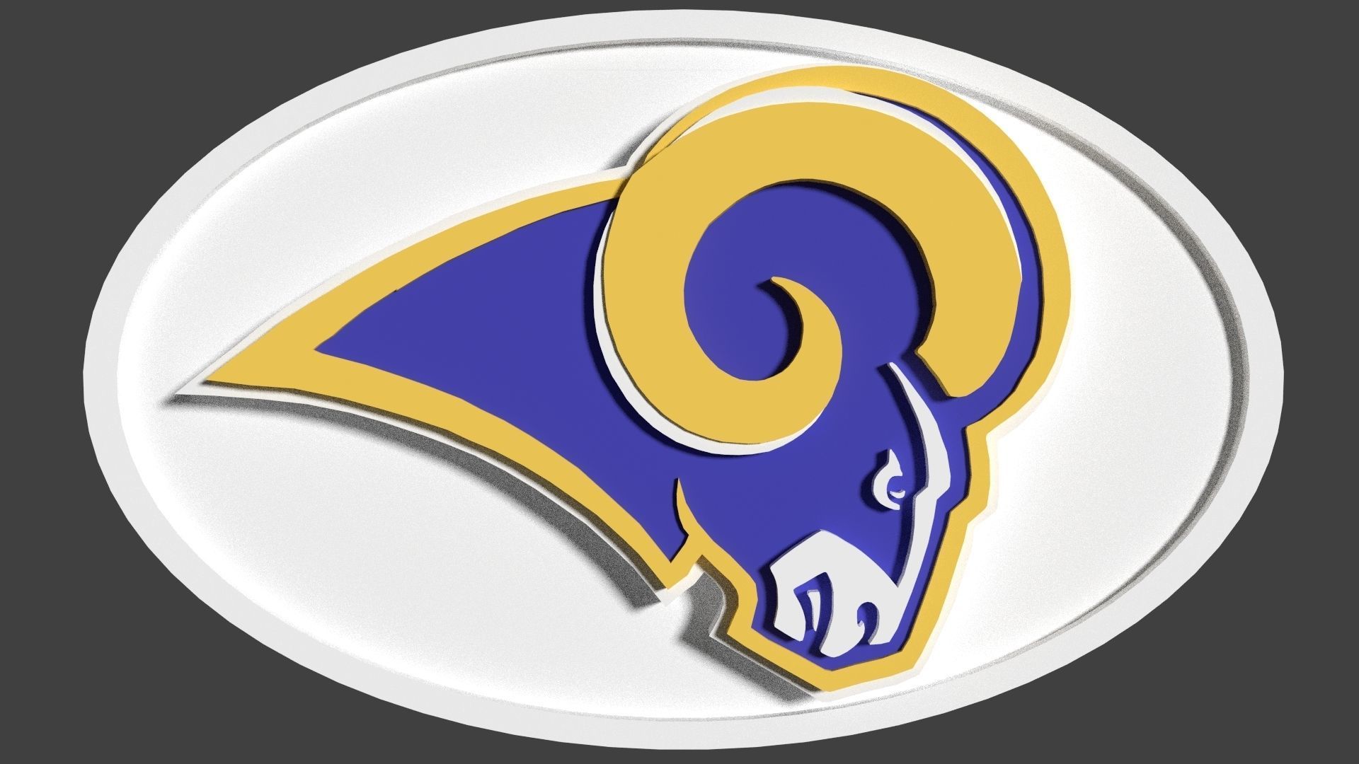 Rams logo in oval 3D model | CGTrader