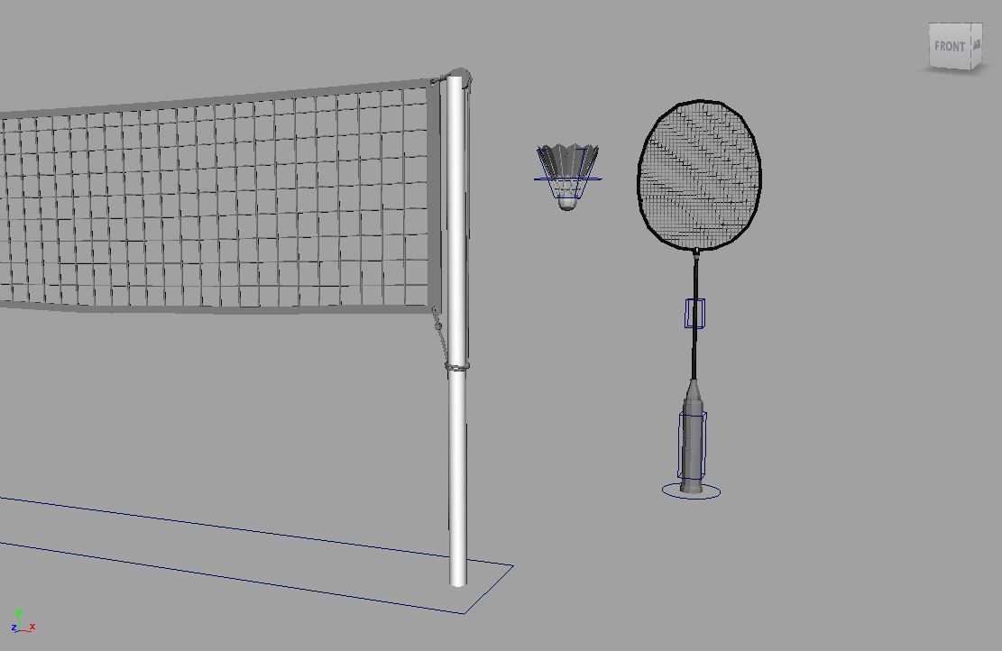 Badminton Set racket and shuttlecock 3D model rigged | CGTrader