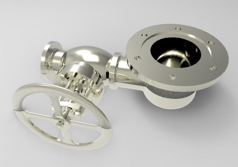 screw-down stop valve for chemical liquids 3D model | CGTrader