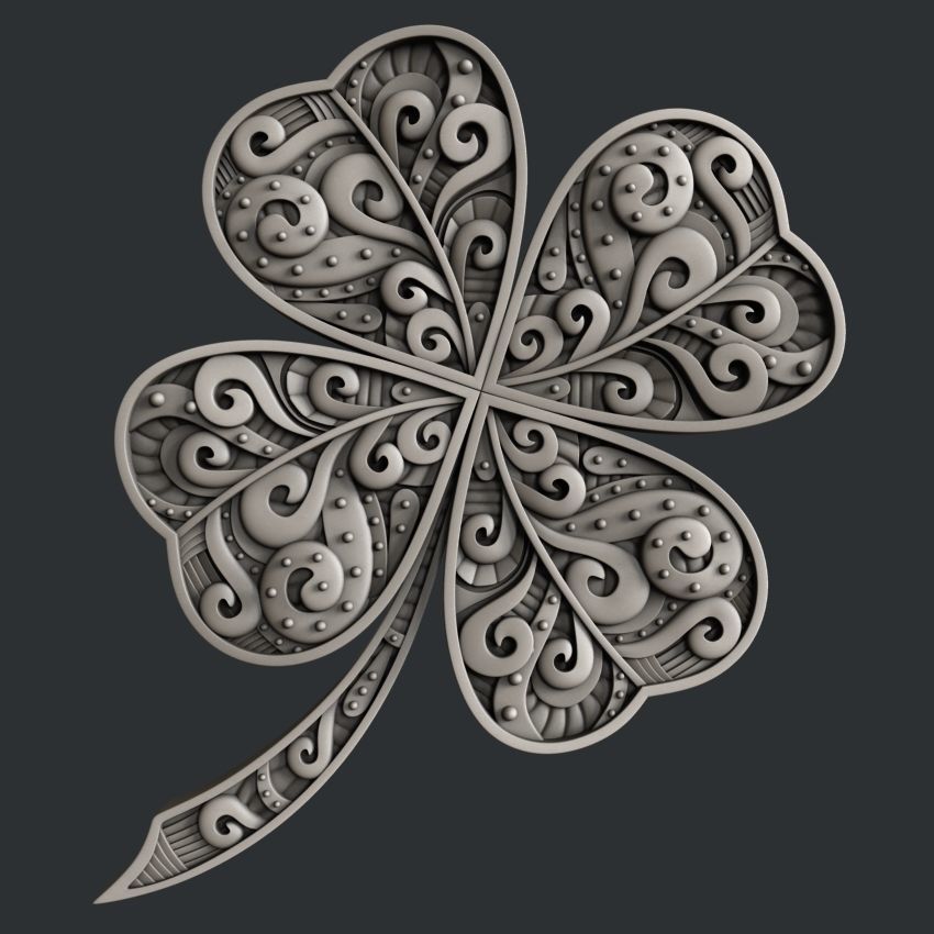 3d STL models for CNC router clover 3D model | CGTrader