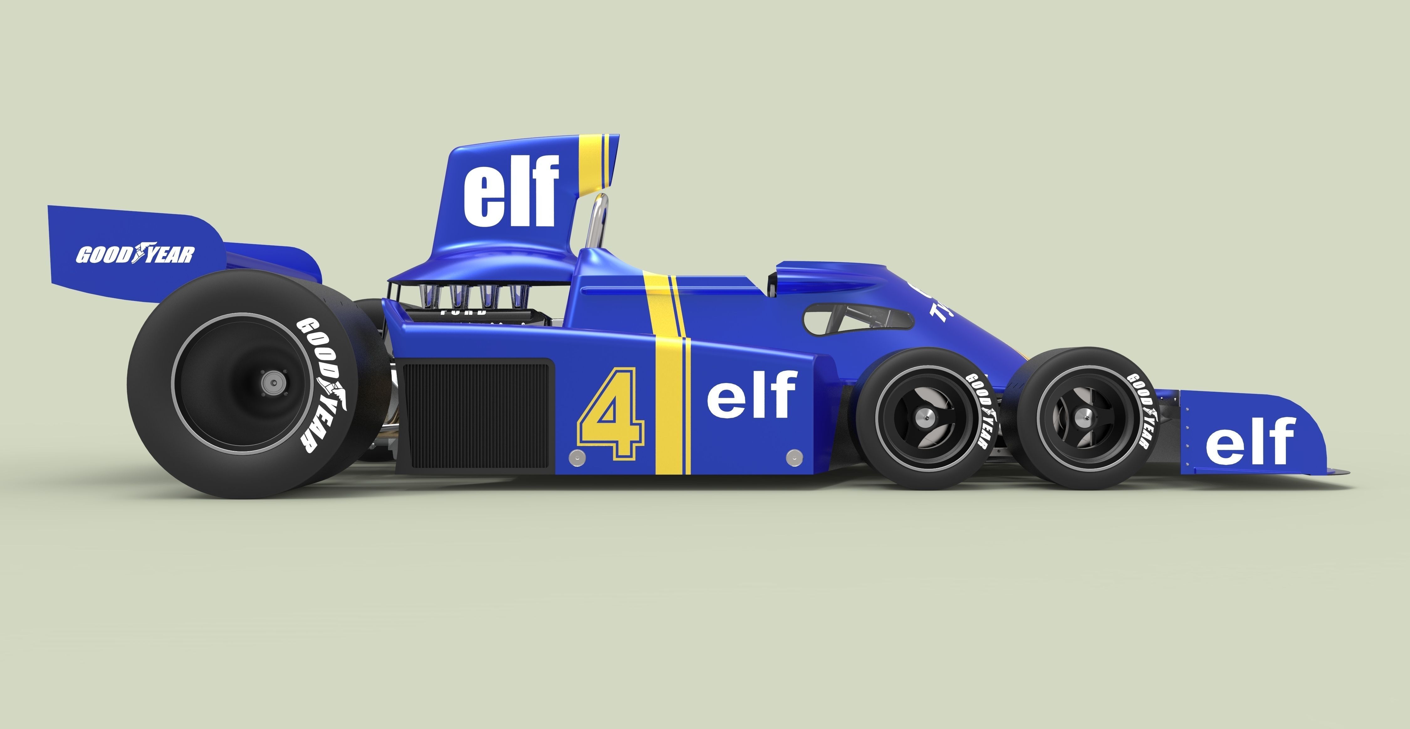 Tyrrell P34 six-wheeler formula 1 3D model | CGTrader