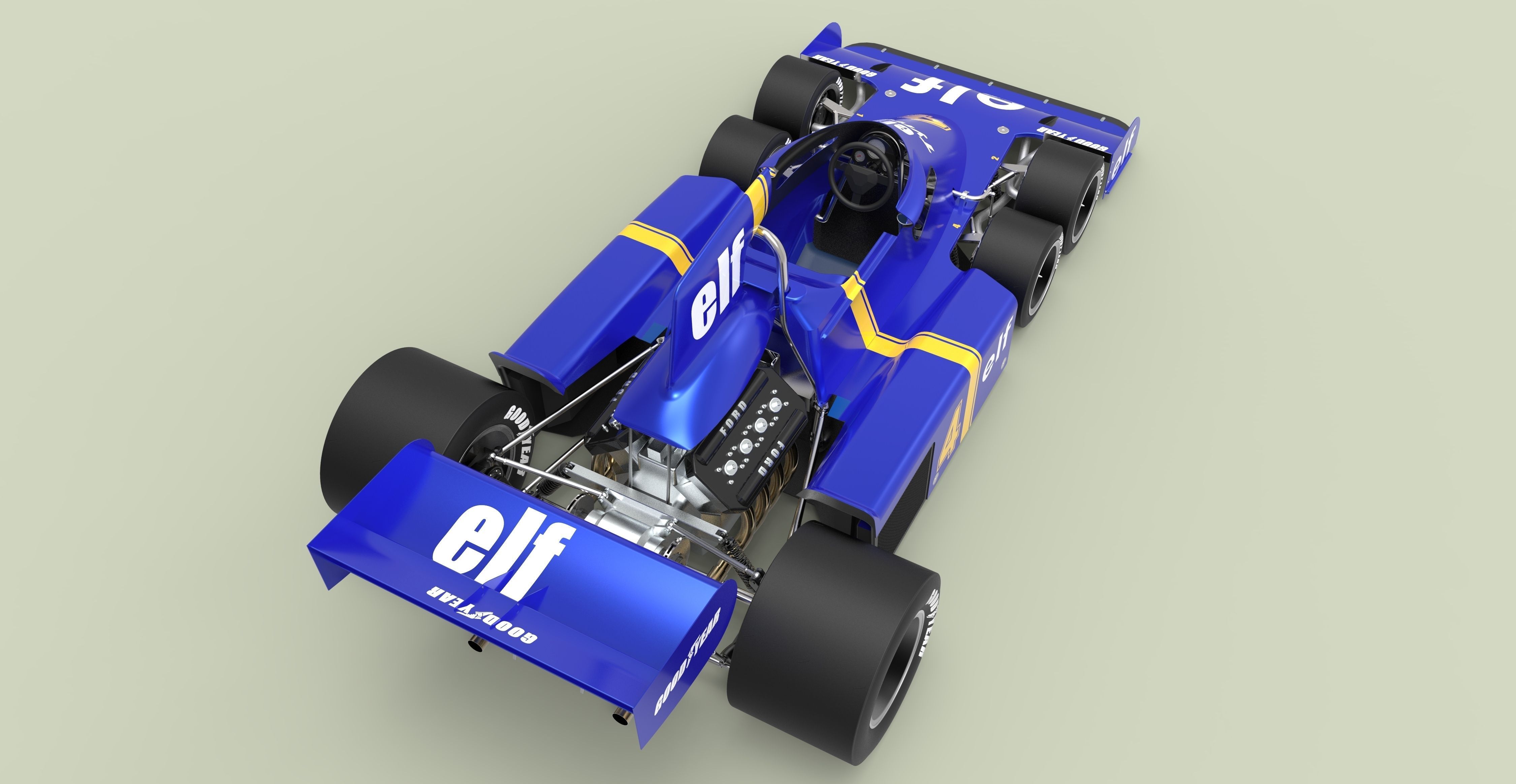 Tyrrell P34 six-wheeler formula 1 3D model | CGTrader