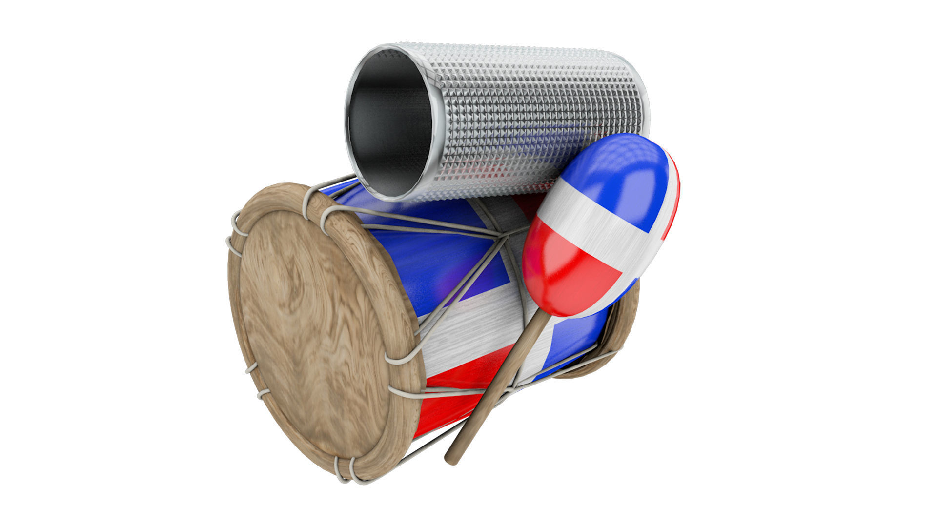 Dominican musical instruments 3D model | CGTrader