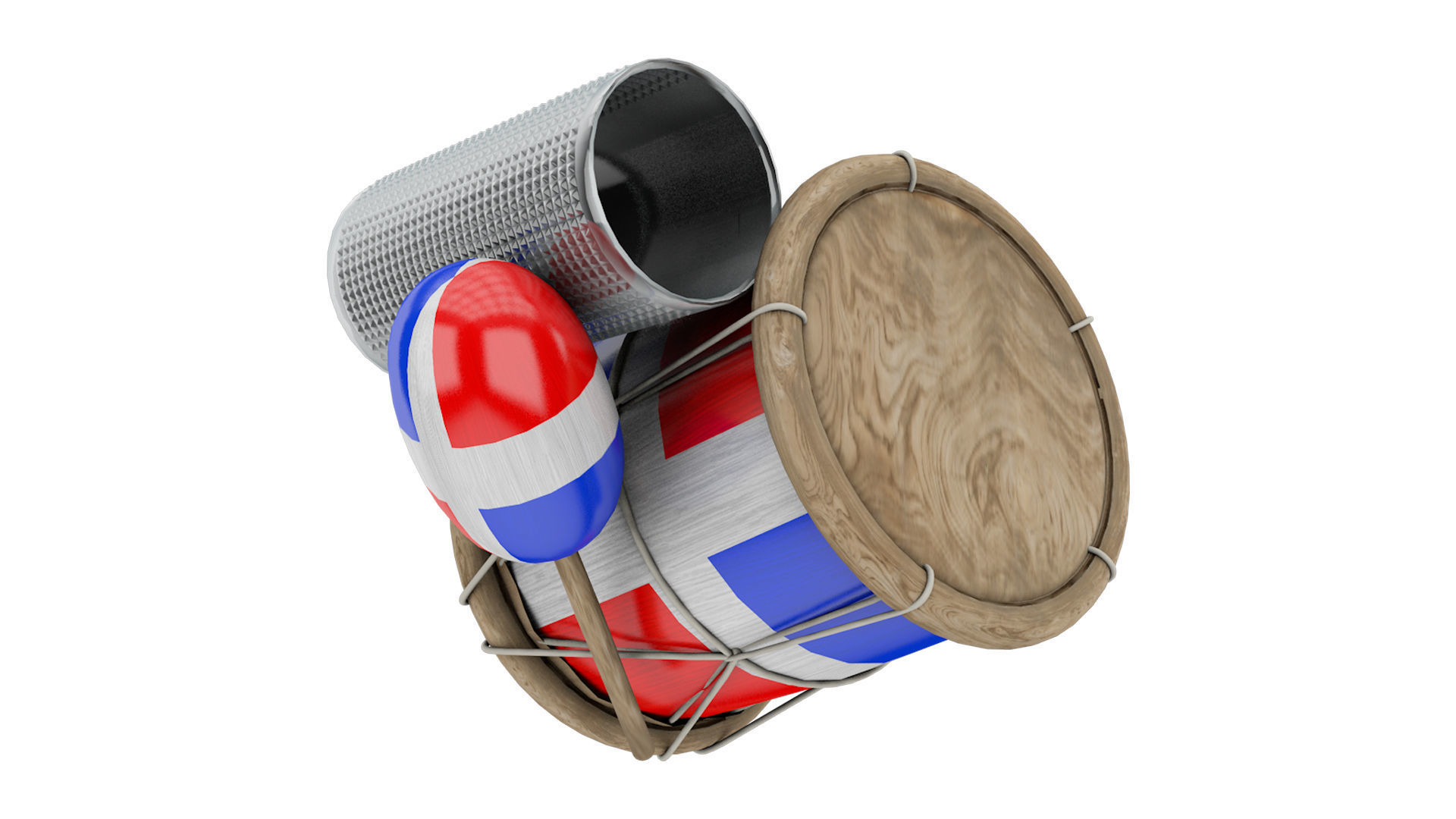 Dominican musical instruments 3D model | CGTrader