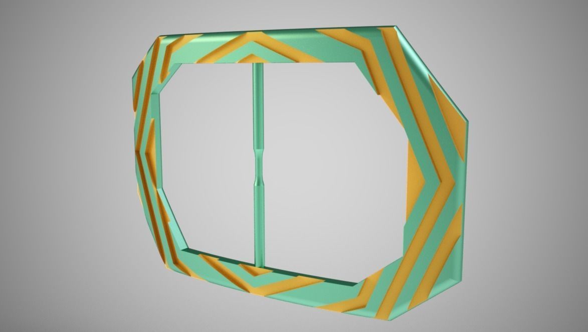 3D model Striped Belt Buckle VR / AR / low-poly | CGTrader