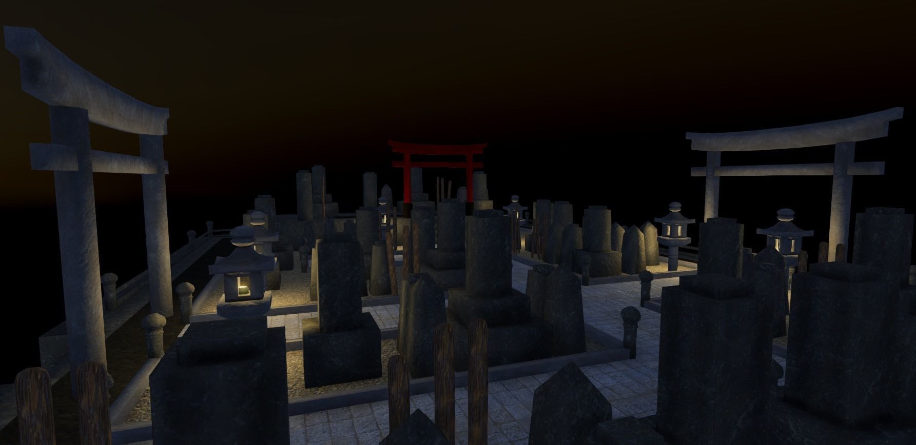 3D model Japanese Graveyard VR / AR / low-poly | CGTrader