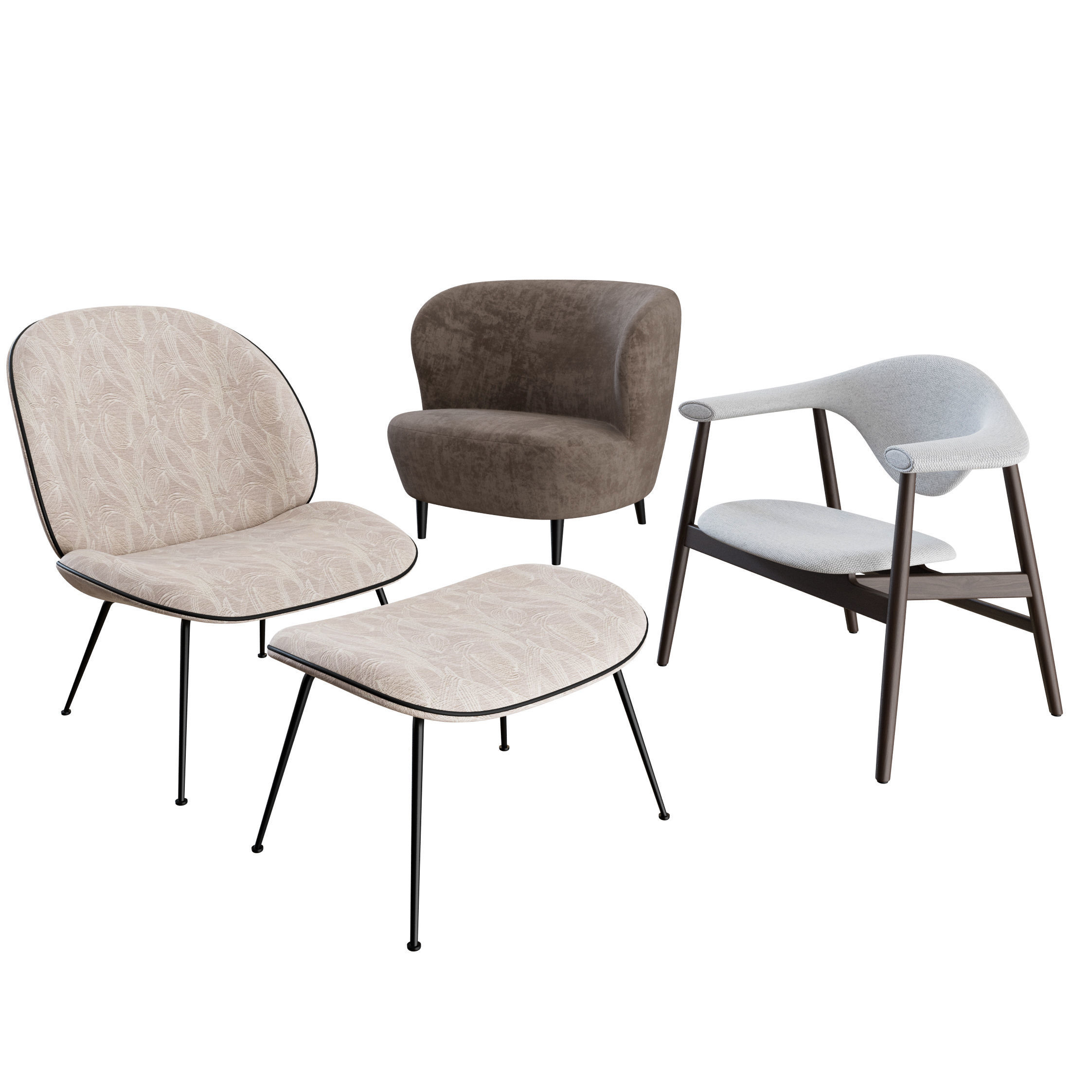 Gubi Lounge Chairs 3D model | CGTrader