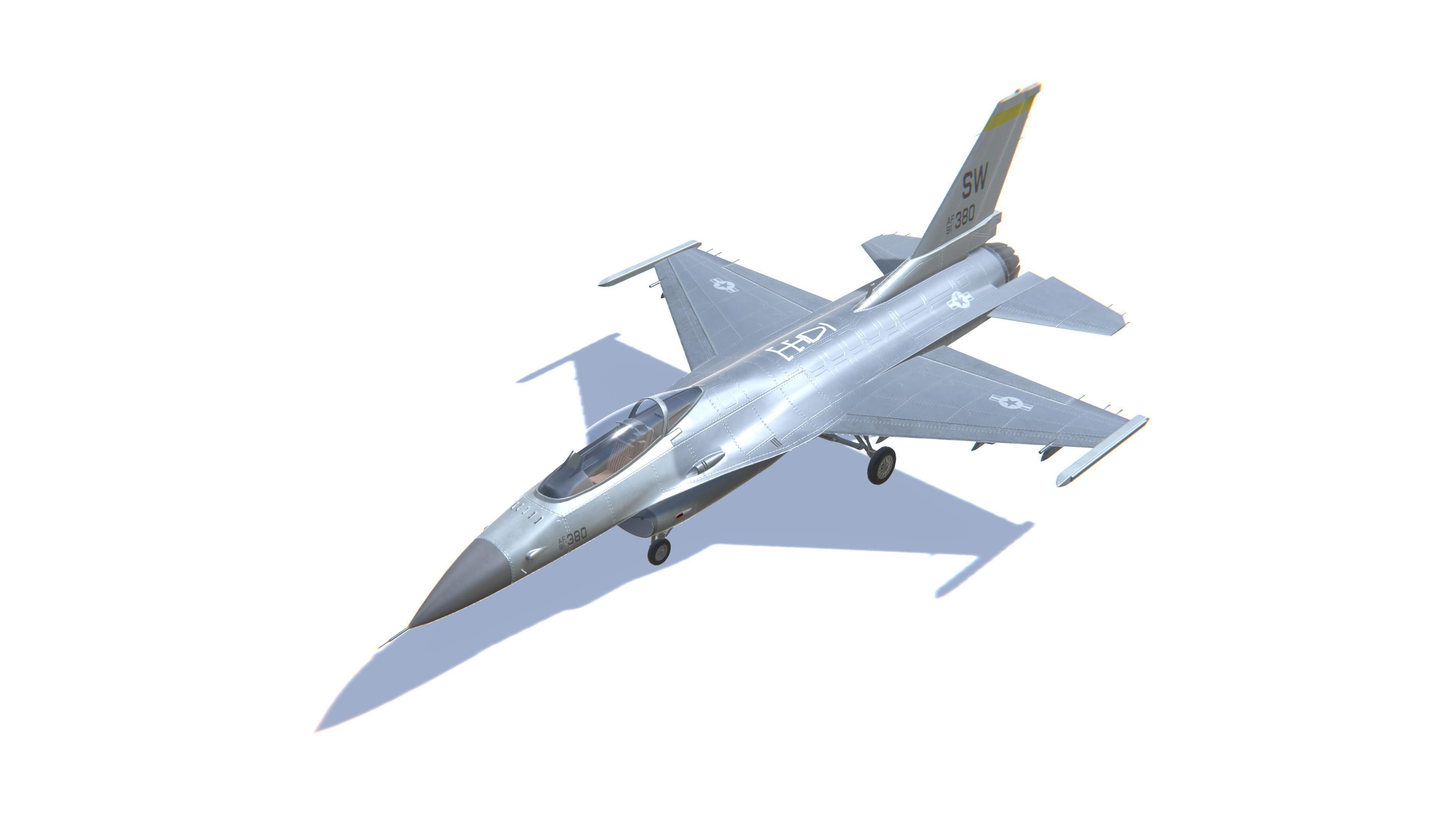 3D model F-16 Fighting Falcon Jet Fighter Aircraft VR / AR / low-poly ...